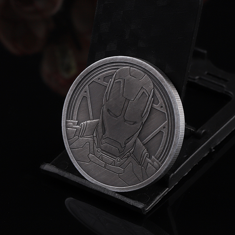 Marvel Iron Man Antique Bronze Plating Decorative Copper Coins Black ...